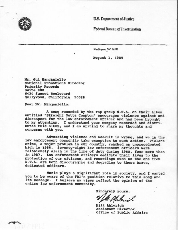 August 1: The FBI Warns NWA. (1989) - On This Date In Hip Hop